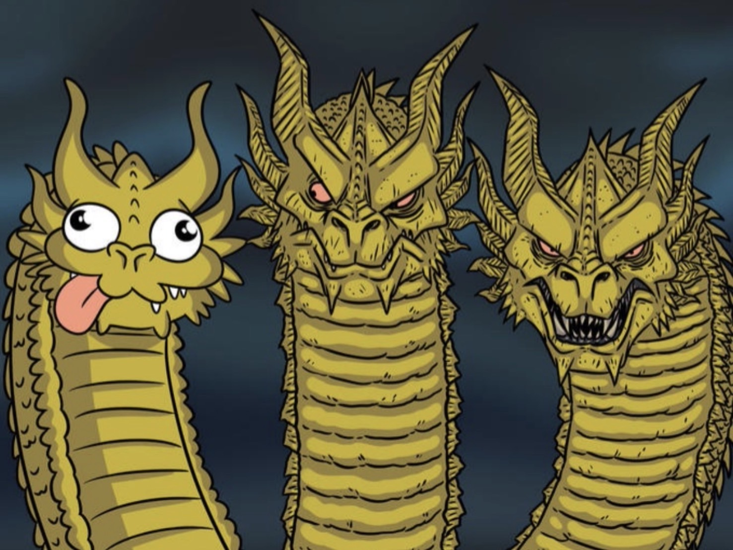 20张超好笑【三頭龍左邊笨右邊兇】梗图！快来看看网友们的搞笑创作！